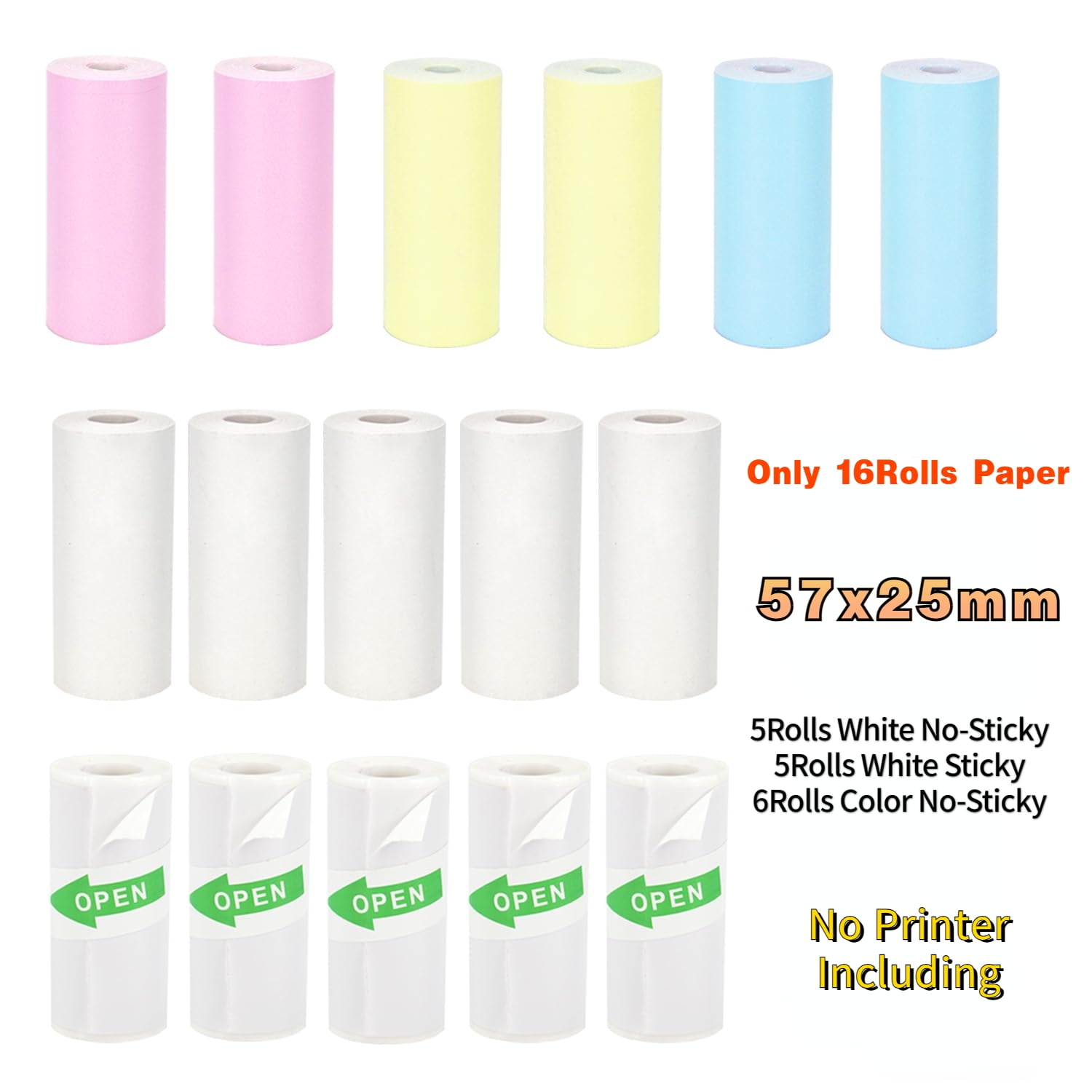 Mini Photo Pocket Printer Portable Ink-free Thermal 57mm Sticker Trans ...