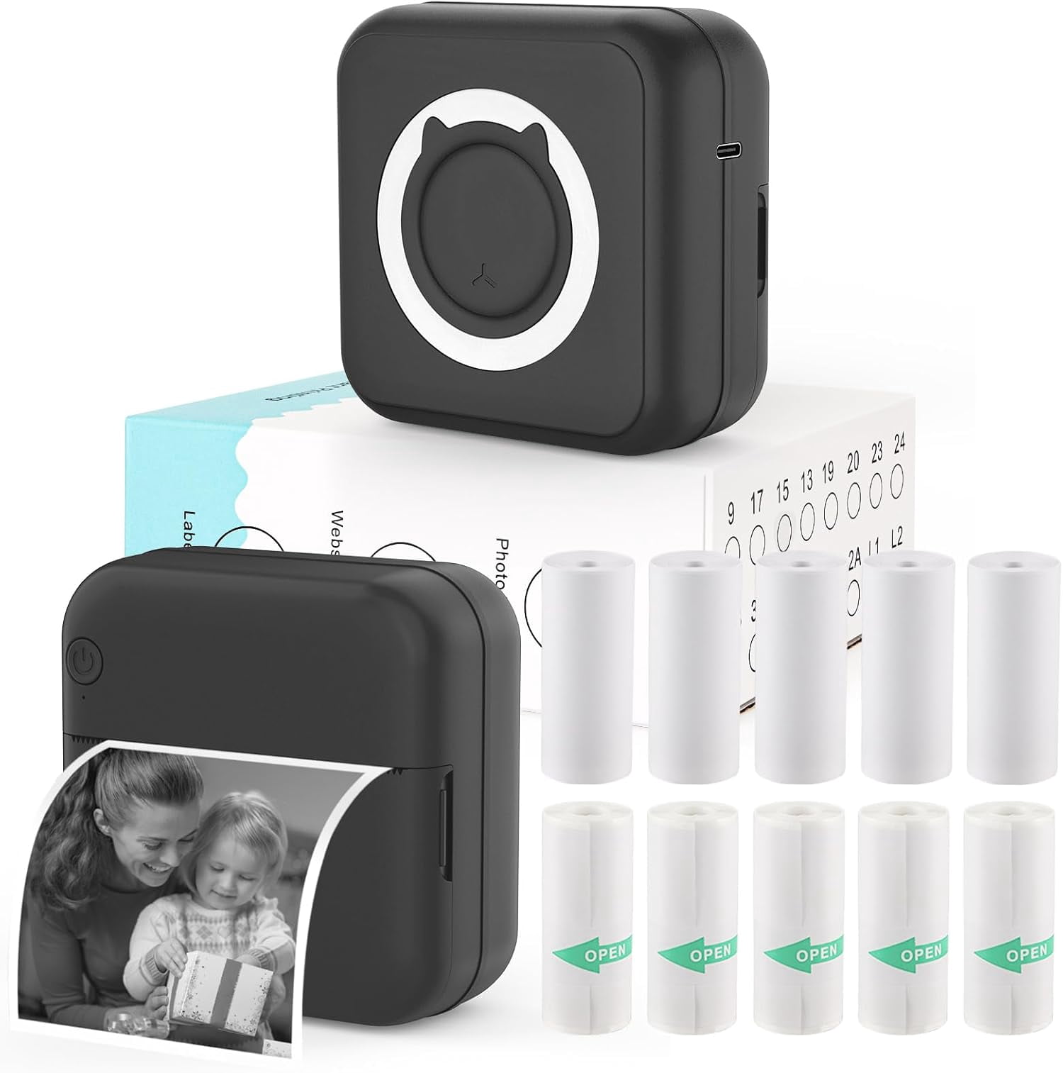 Mini Photo Printer - Portable Pocket Sticker Printers for Thermal ...