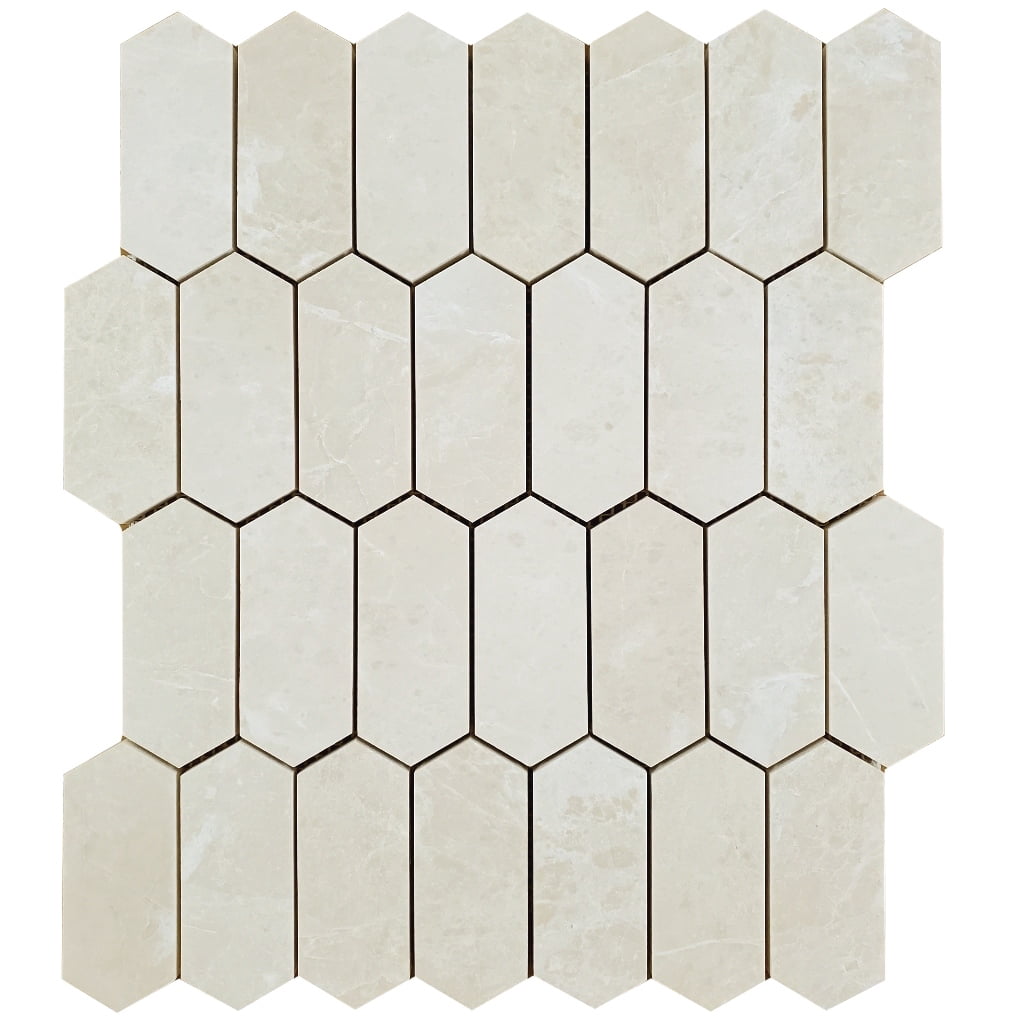 Mini Picket Crema Nouva Honed Marble Mosaic Tile - Walmart.com