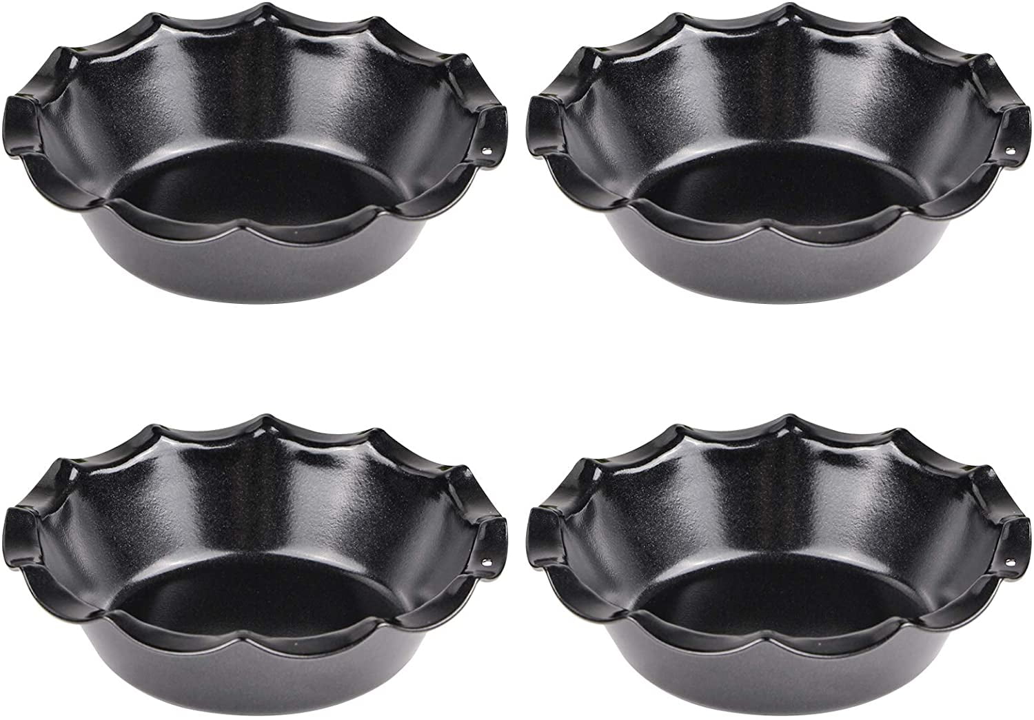 Mini Pie Pan Set of 4, Nonstick 5 Inch Pie Plate Baking Dish with ...