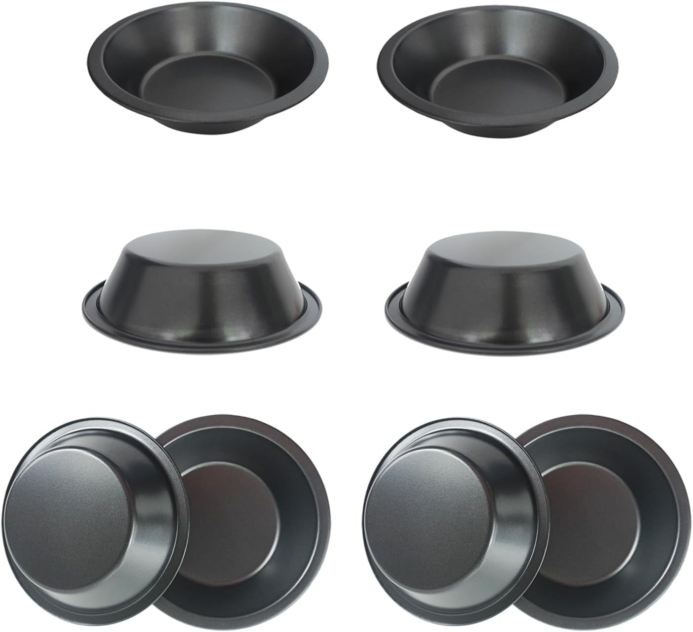 Mini Pie Pans 5 Inch, 4 Pieces Small Round Pot Pie Plates, Nonstick ...
