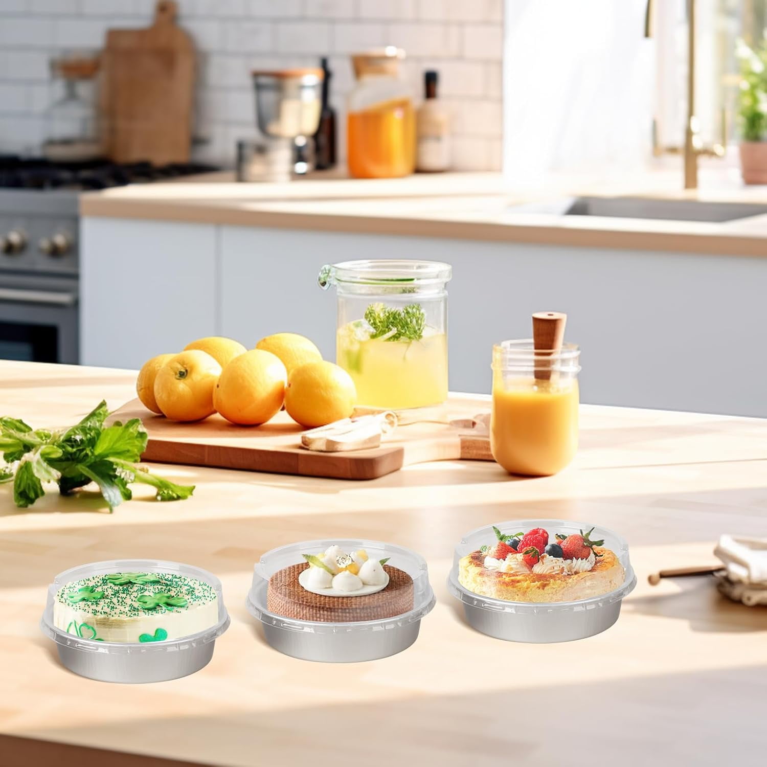 Mini Pie Pans with Lids, 120 Pack 4 Inch 8oz Disposable Mini Cake Pans ...