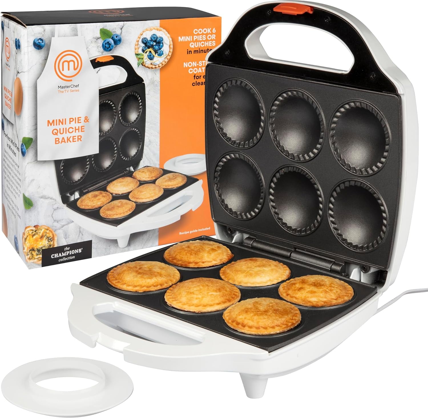 Mini Pie and Quiche Maker- Pie Baker Cooks 6 Small Pies and Quiches in ...
