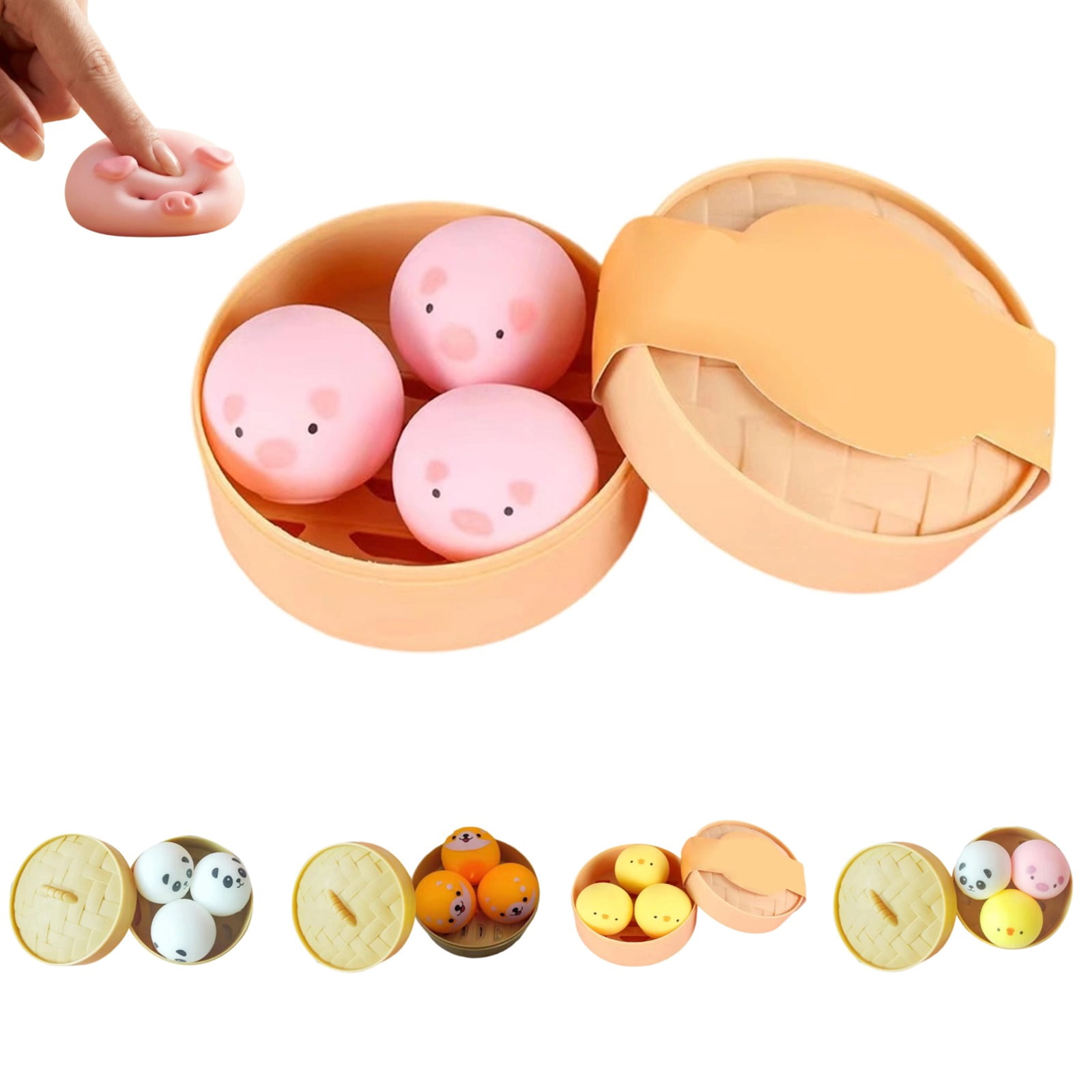 Mini Pig Dumpling Squishies, Squishies Mini Cute Animal Dumpling ...