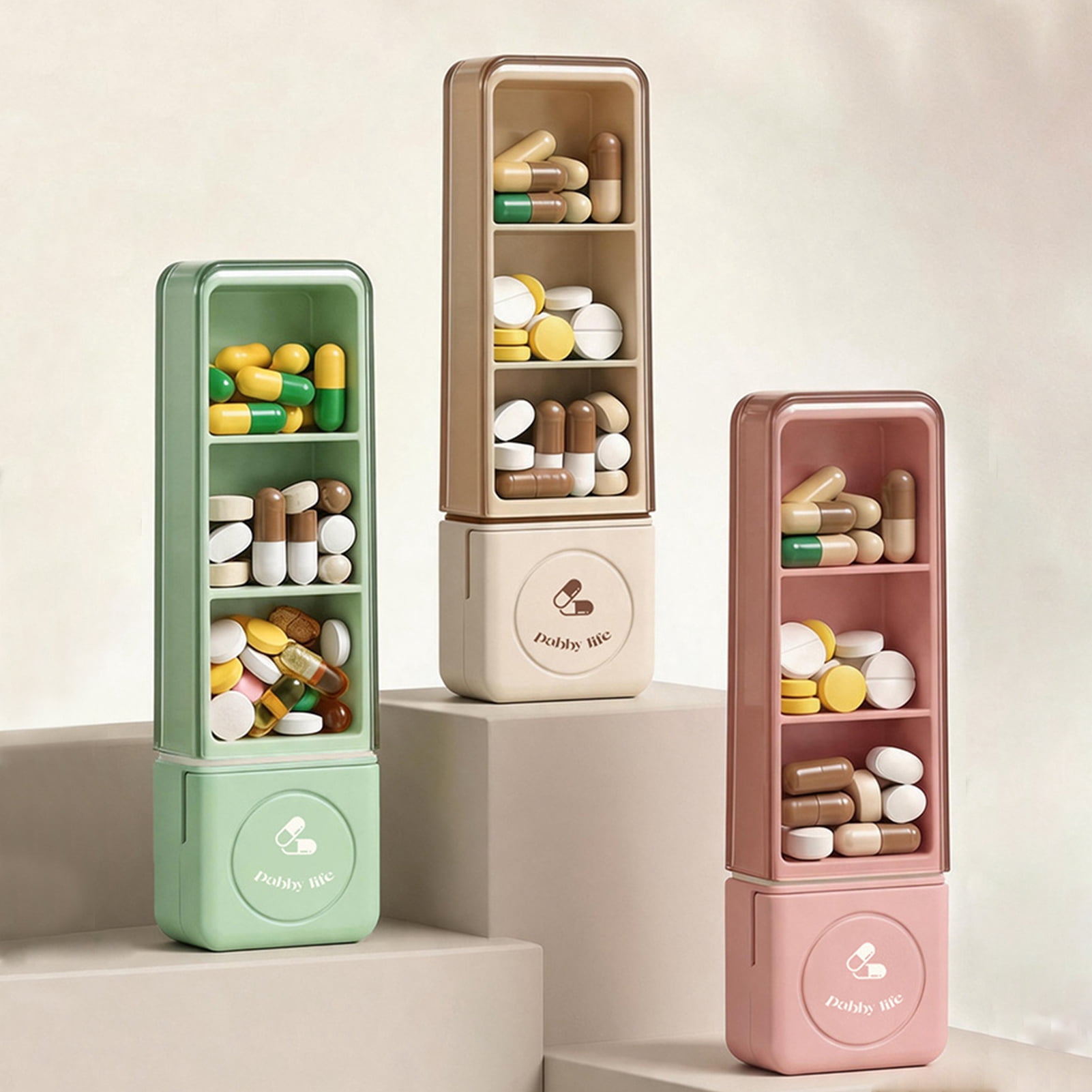 Mini Pill Box, with Three Independent Grids And Cutter Slot, Moisture ...