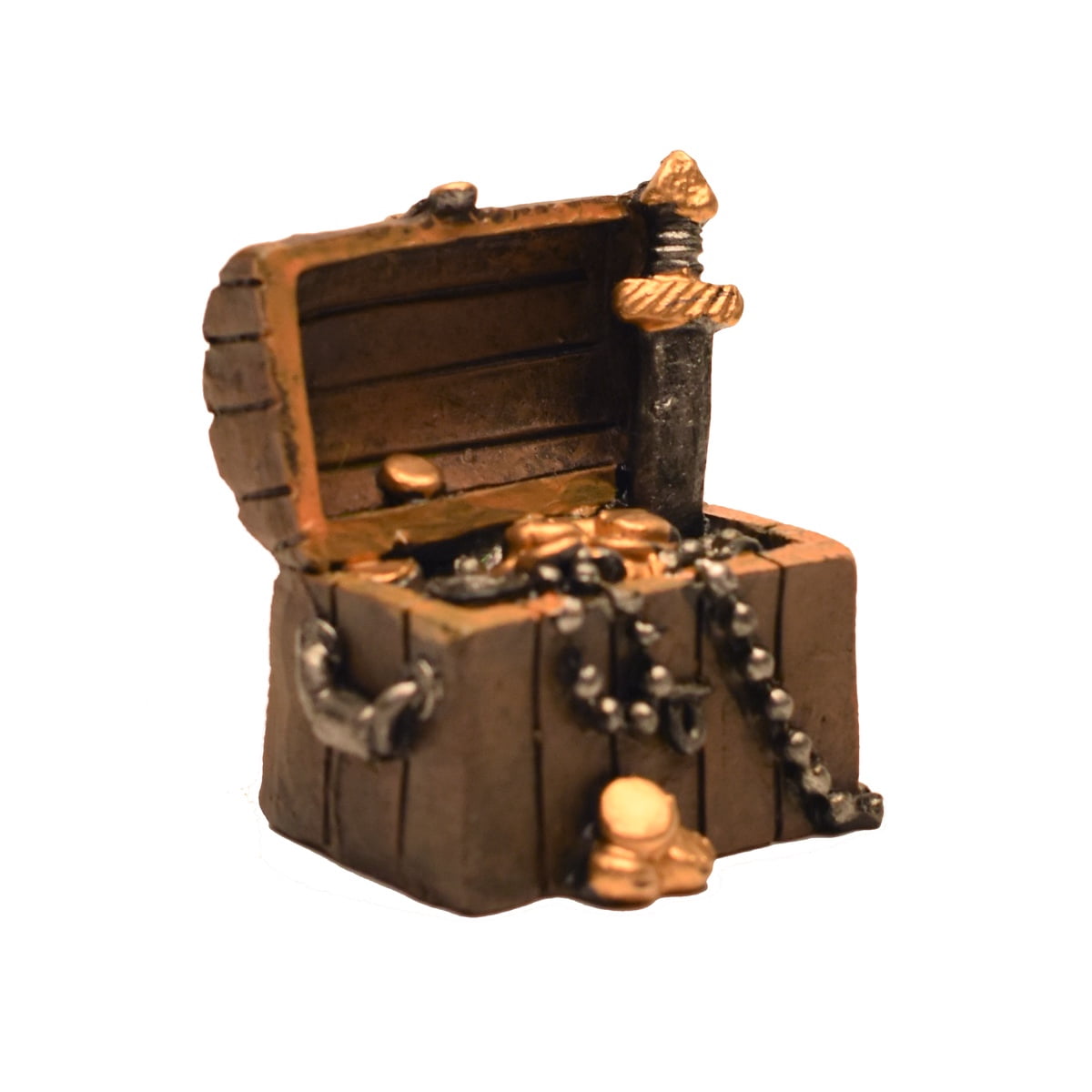 Mini Pirate Treasure Chest Miniature Fairy Garden Wooden Trunk Box ...