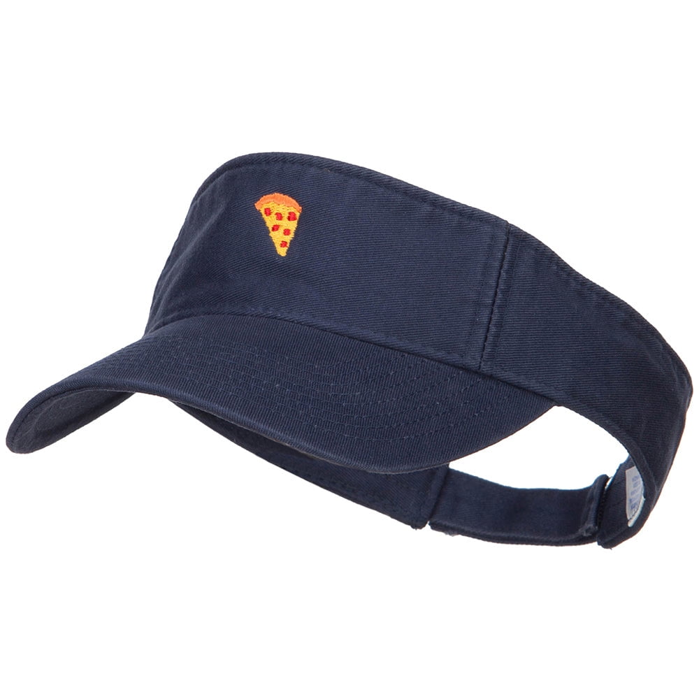 Mini Pizza Embroidered Cotton Washed Visor - Navy OSFM - Walmart.com