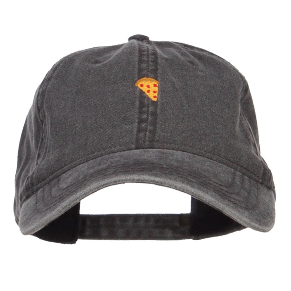 Mini Pizza Embroidered Washed Cap - Black OSFM - Walmart.com