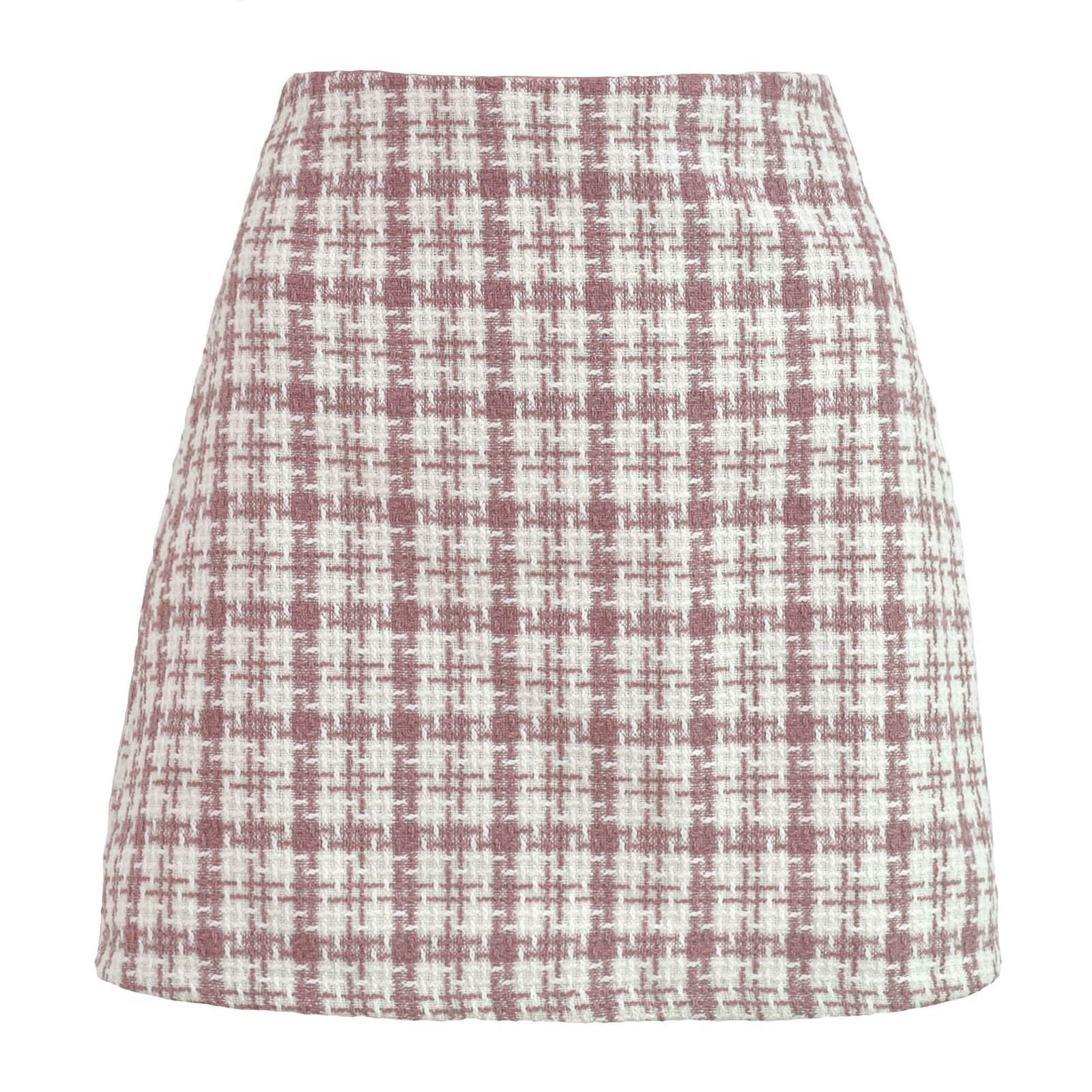 Womens High Waist Retro Plaid Skirt Casual Zip Up Wrap Pencil Mini ...