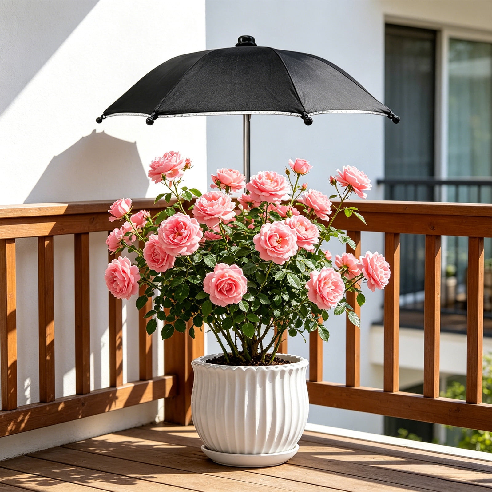 Mini Plant Sun Shade Umbrella with Ground Stake, Adjustable UV ...