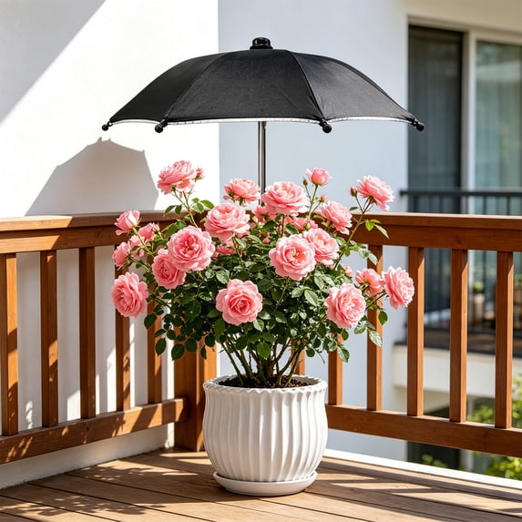 Mini Plant Sun Shade Umbrella with Ground Stake, Adjustable UV ...