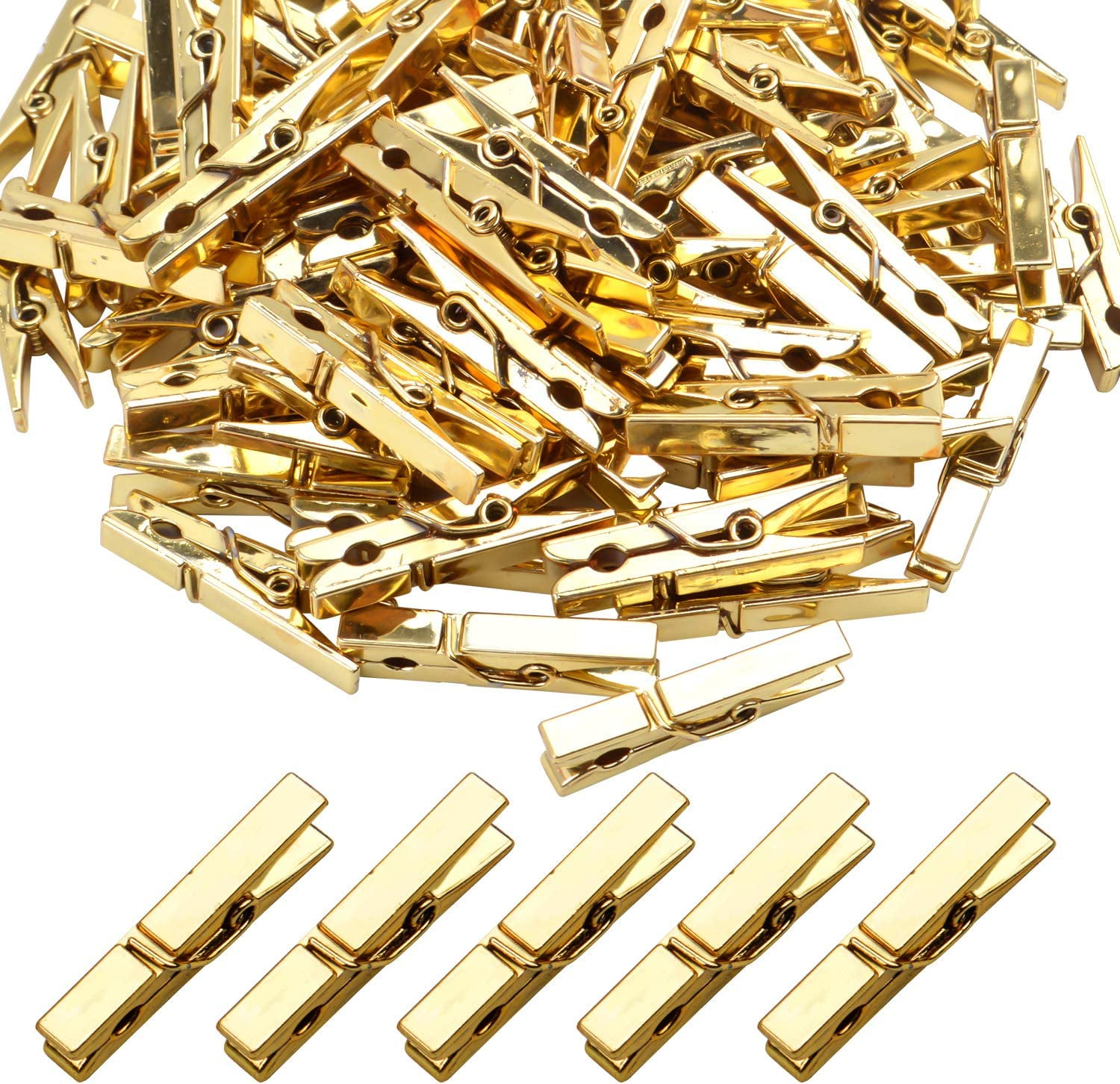 Mini Plastic Clips, 100 Pieces Utility Photo Clips Paper Peg Clothes ...