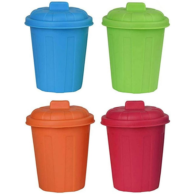 Mini Plastic Garbage Cans 8 Pack 3.5"X3.5"X4" - Walmart.com