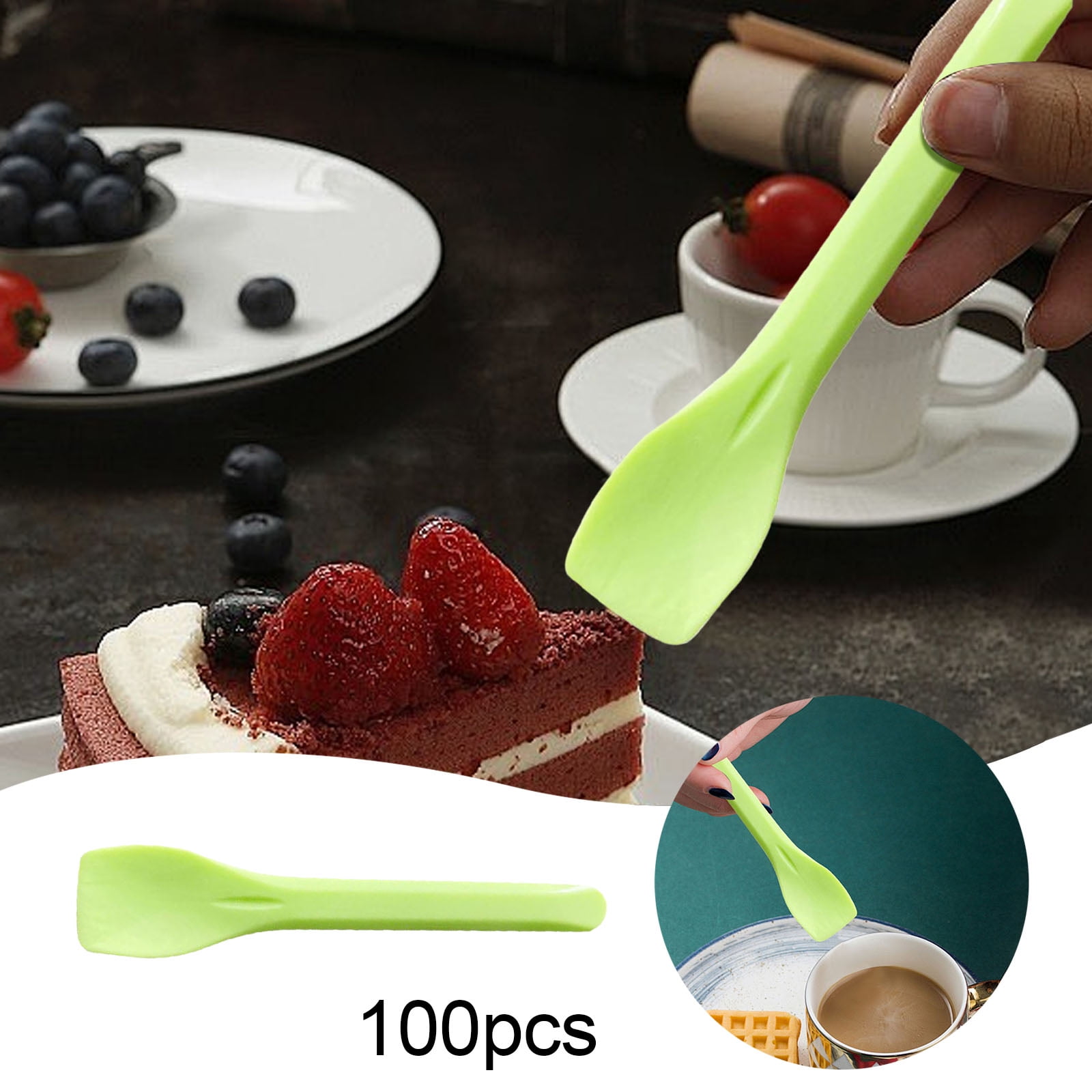 Mini Plastic Spoons, Pack Of 100pcs Small Ice Cream Spoons, Disposable ...