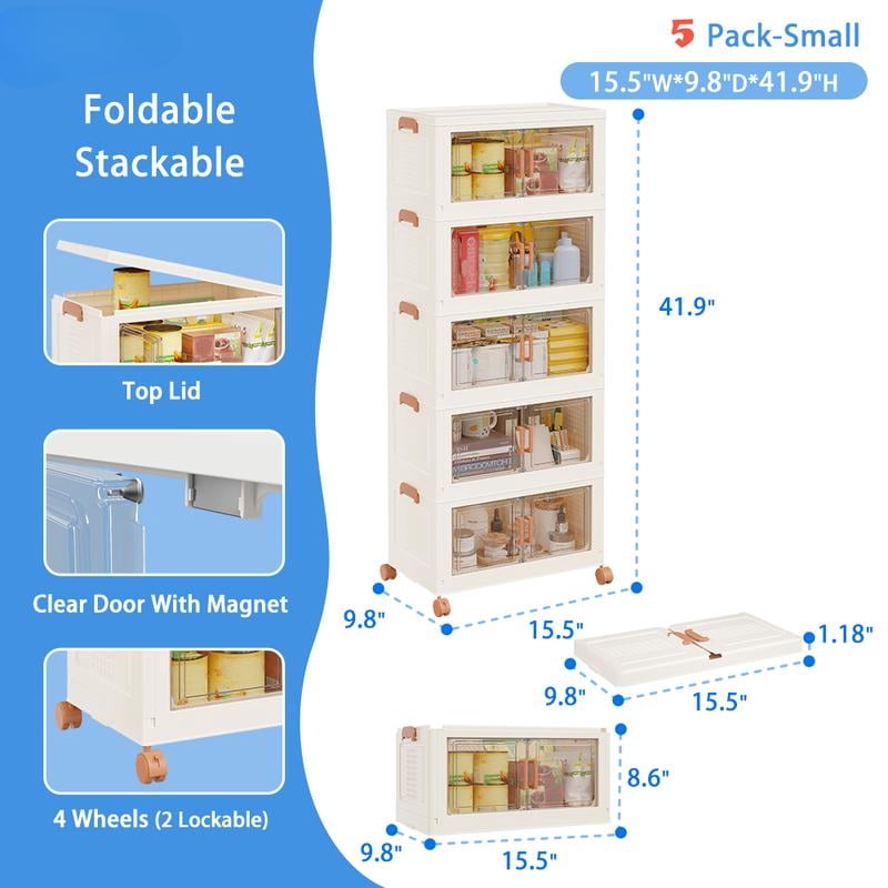 Mini Plastic Storage Bins with a Lid, Stackable Storage Containers with ...