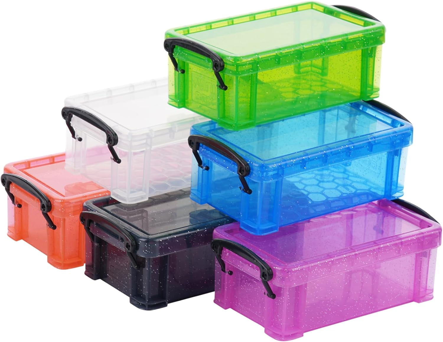 Mini Plastic Storage Containers with Locking Lids, 6 PCS Small Plastic ...