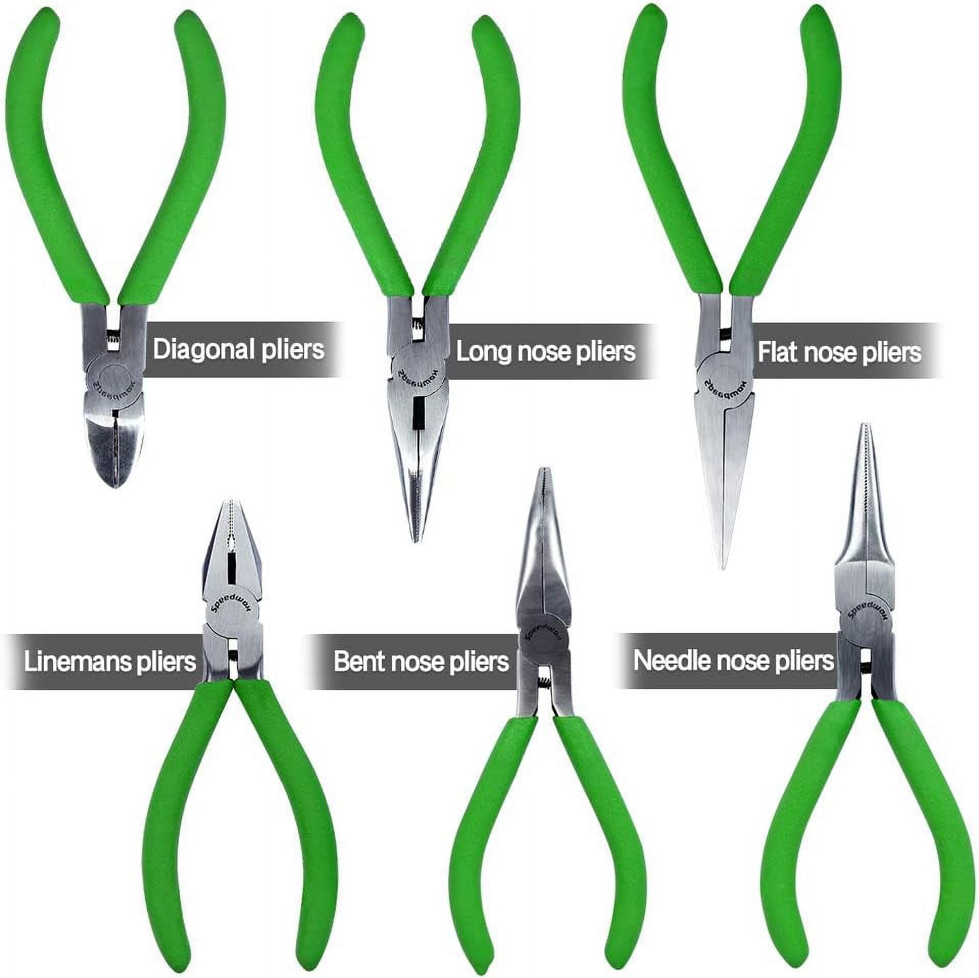 Mini Pliers Tool Set 6-Piece 4-1/2-Inch Precision Diagonal Plier Long ...