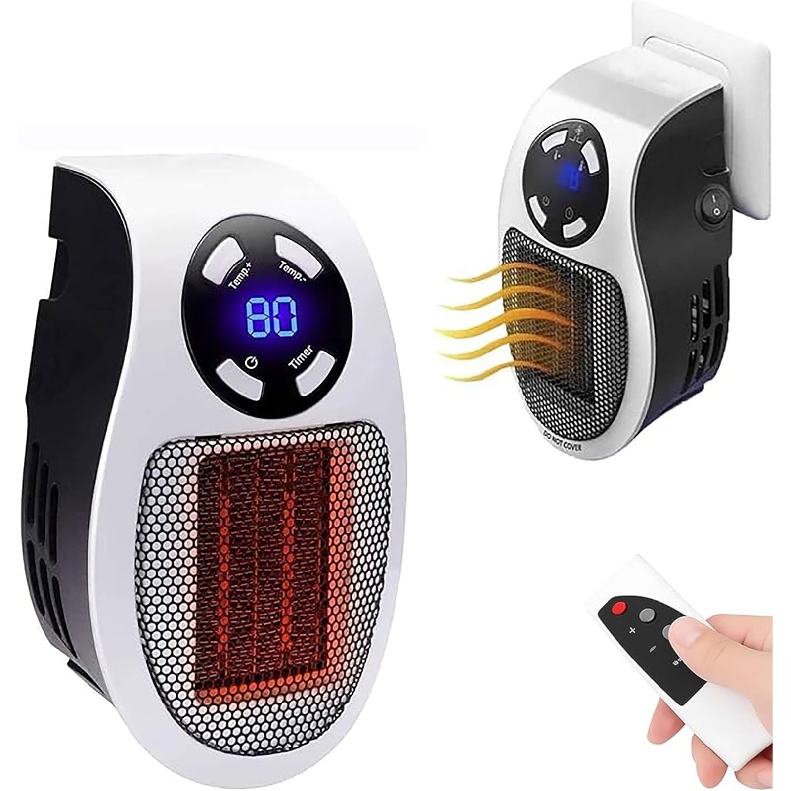 Mini Plug in Heater,Portable Wall Space Heater with Remote,Small Wall ...