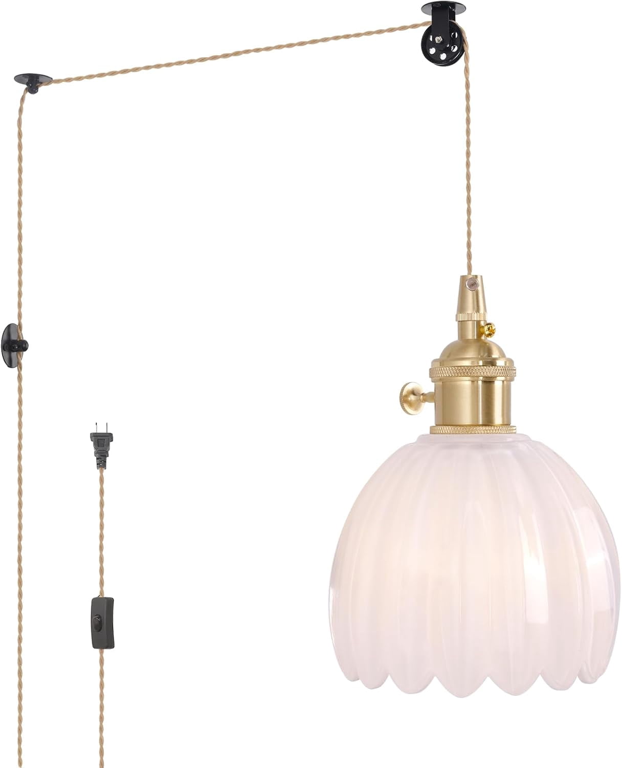 Mini Plug in Pendant Light Hanging Light Fixture Corded On/Off Switch ...