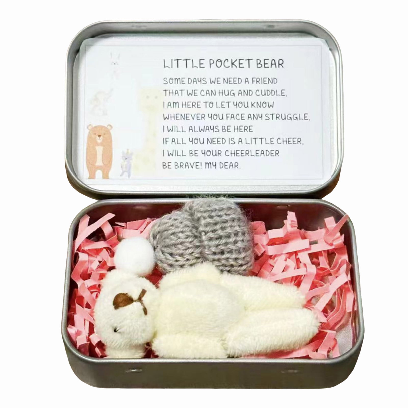 Mini Plush Bear Gift Box，Handmade, Full of Positive Energy,Comes with ...
