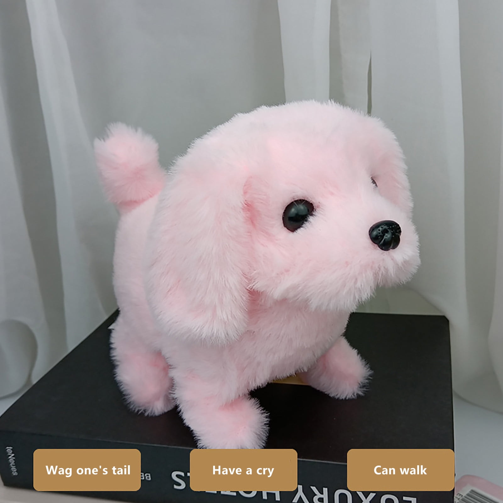 Mini Plush Dog Toy Puppy Simulation Pet Dog Can Walk Labrador Dog ...