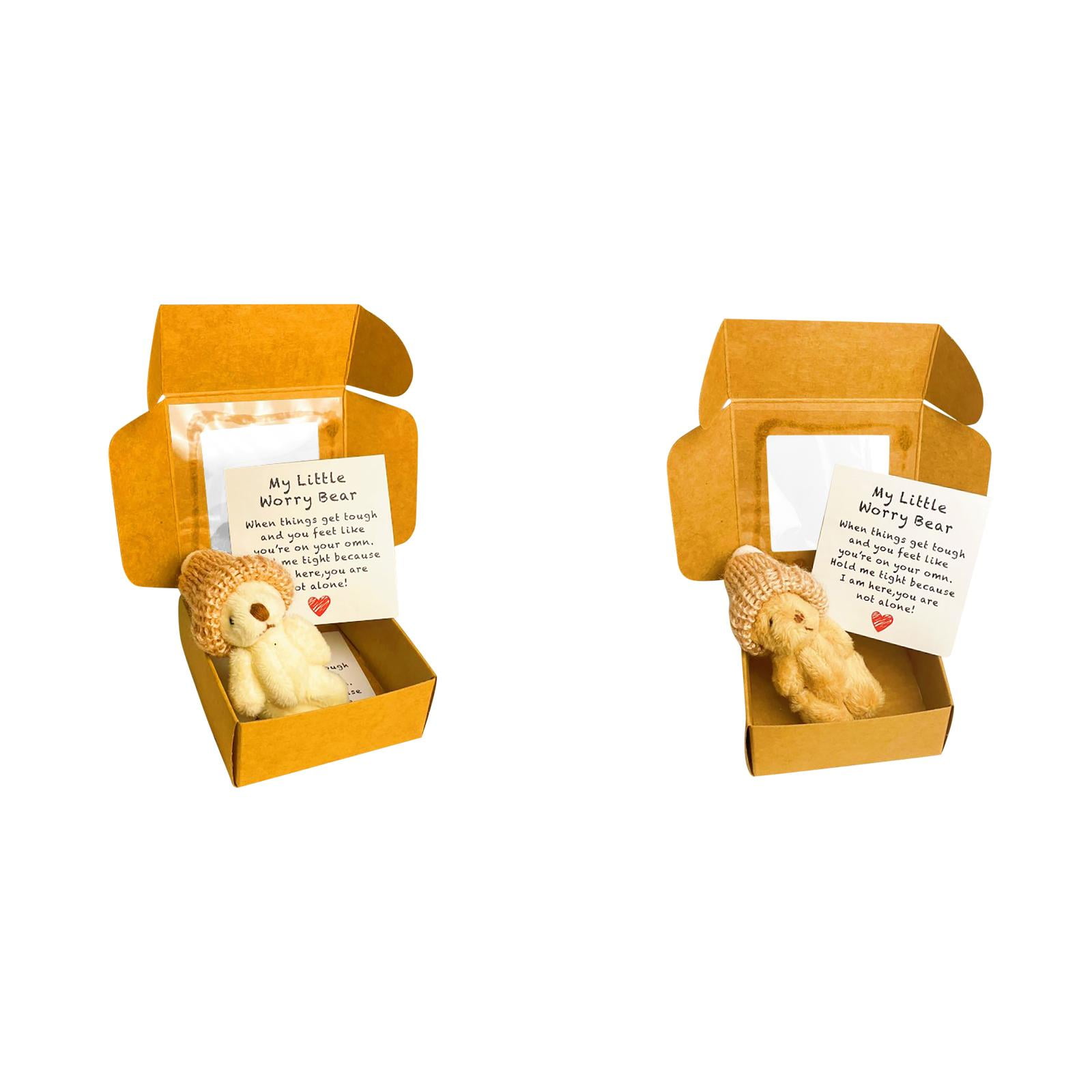 Mini Plush Teddy Bear in Box, Mini Pocket Bears Hug Plush with Support ...