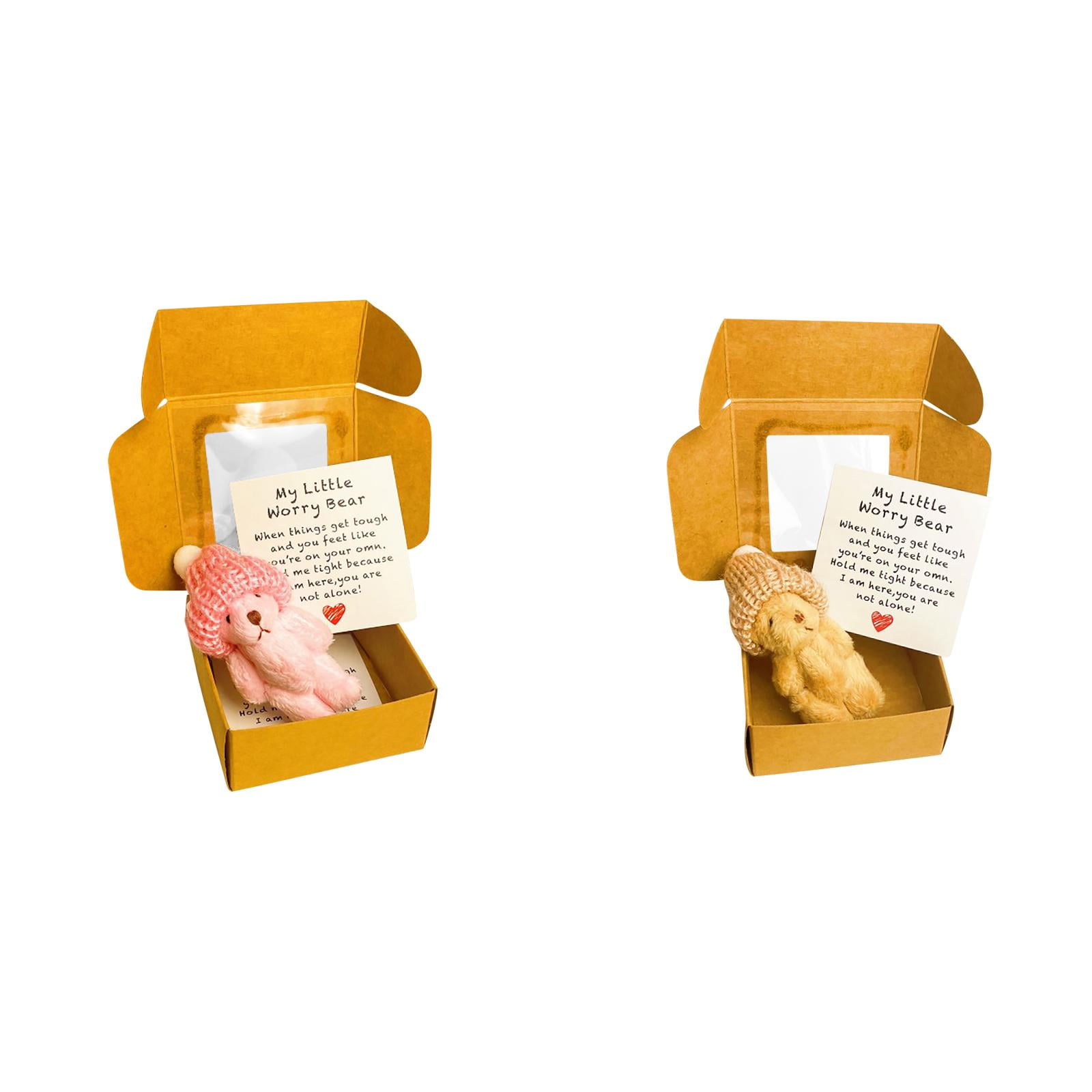 Mini Plush Teddy Bear in Box, Mini Pocket Bears Hug Plush with Support Card, Cute Bear Gift for ...