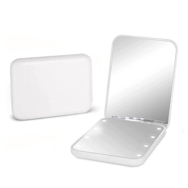 LED Lighted, 1x/10x Compact Travel Makeup Mirror, Illuminated 3.5 inch ...