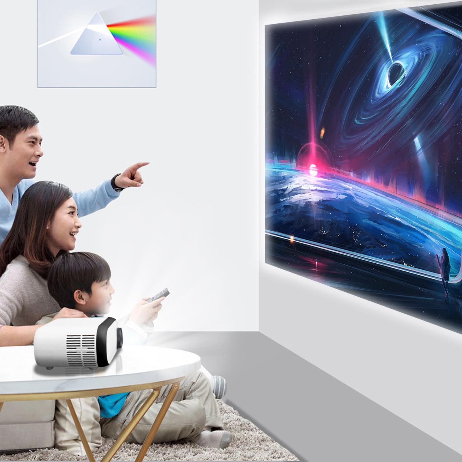 Mini Pocket Pico Projector - Built in Rechargeable Battery & Speaker ...