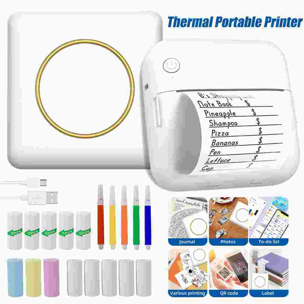 Mini Pocket Printer, DFITO Portable Thermal Printer with Printing Paper ...