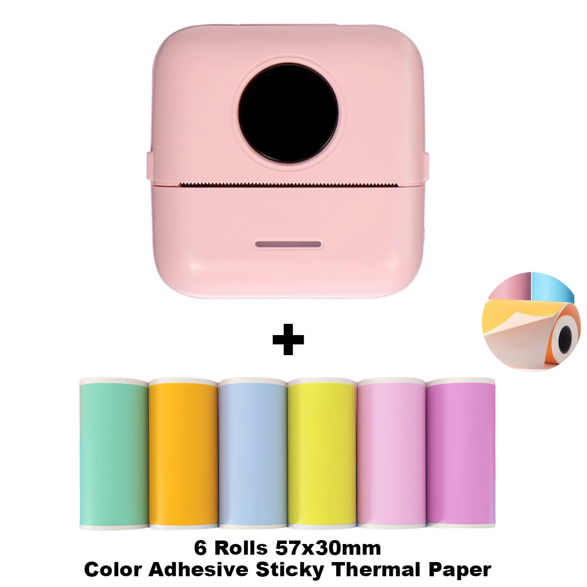 Mini Pocket Printer, Portable Thermal Printer with 6 Rolls Printing ...