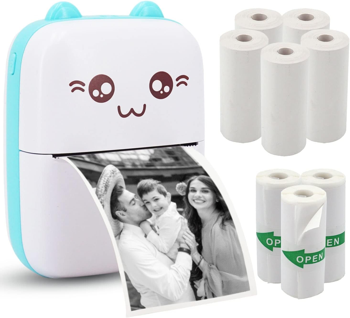 Mini Pocket Printer, Portable Thermal Printer with 8 Rolls Printing ...