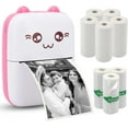 Mini Pocket Printer, Portable Thermal Printer with 8 Rolls Printing ...