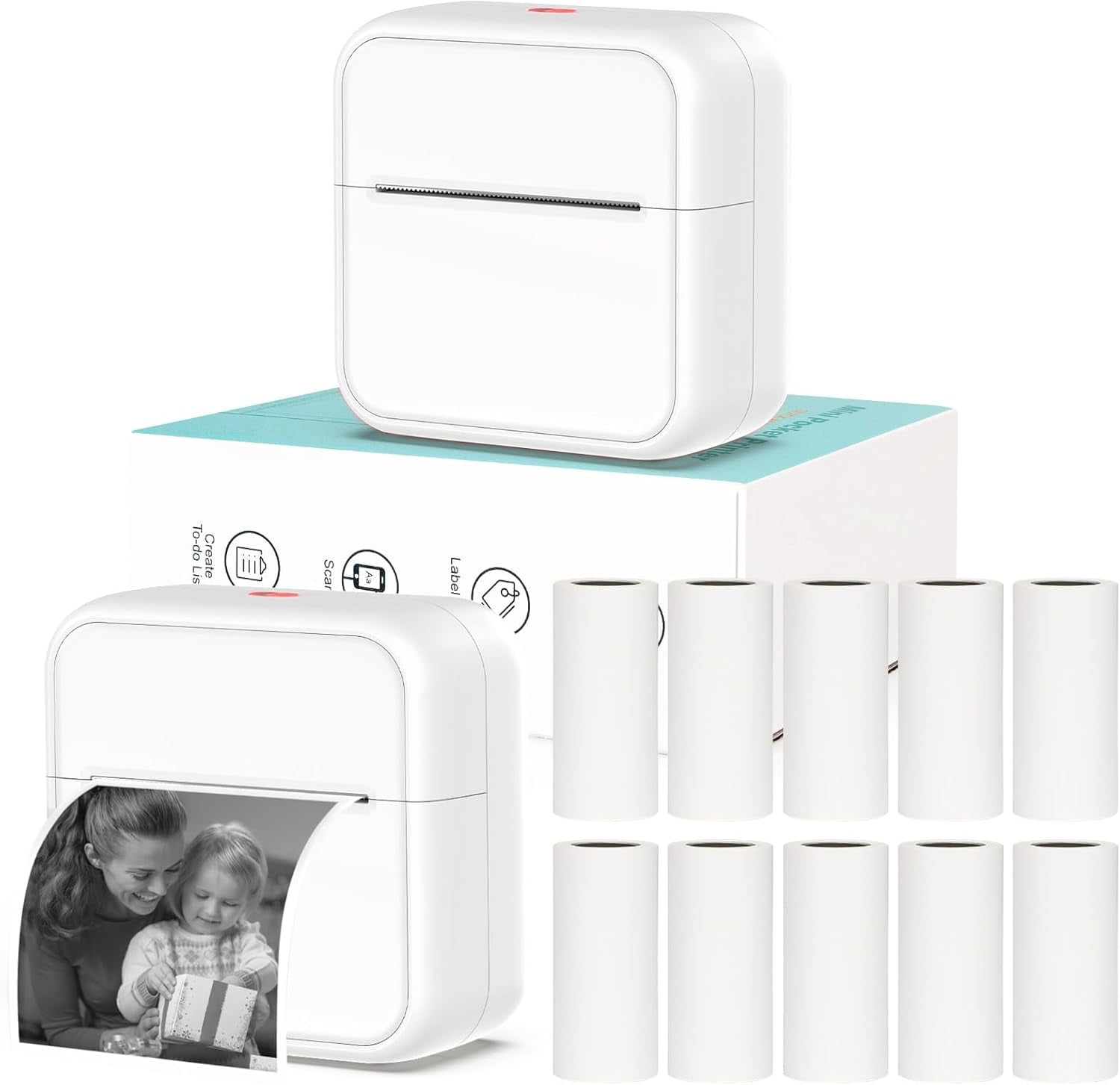 Mini Pocket Printer for iPhone/Android, Portable Mini Thermal Printer ...