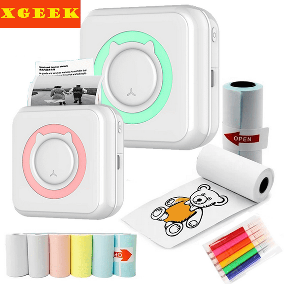 Mini Printer Portable, Pocket Thermal Printer, Wireless Bluetooth ...