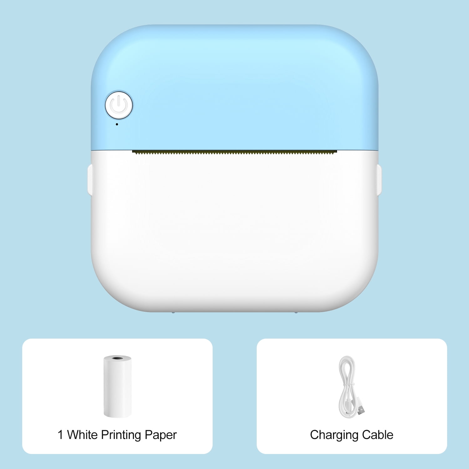 Mini Pocket Thermal Printer Wireless Inkless 200dpi Photo Label Memo ...