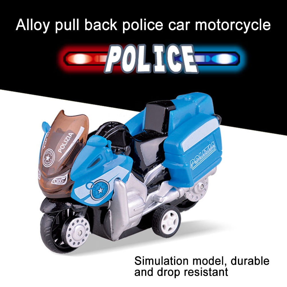 Mini Police Motorcycle Model - Alloy Police Motorcycle Motorbike Pull ...