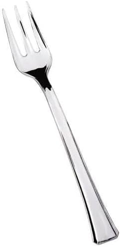 Mini Polished Silver Plastic Fork – Durable Disposable Utensils for ...