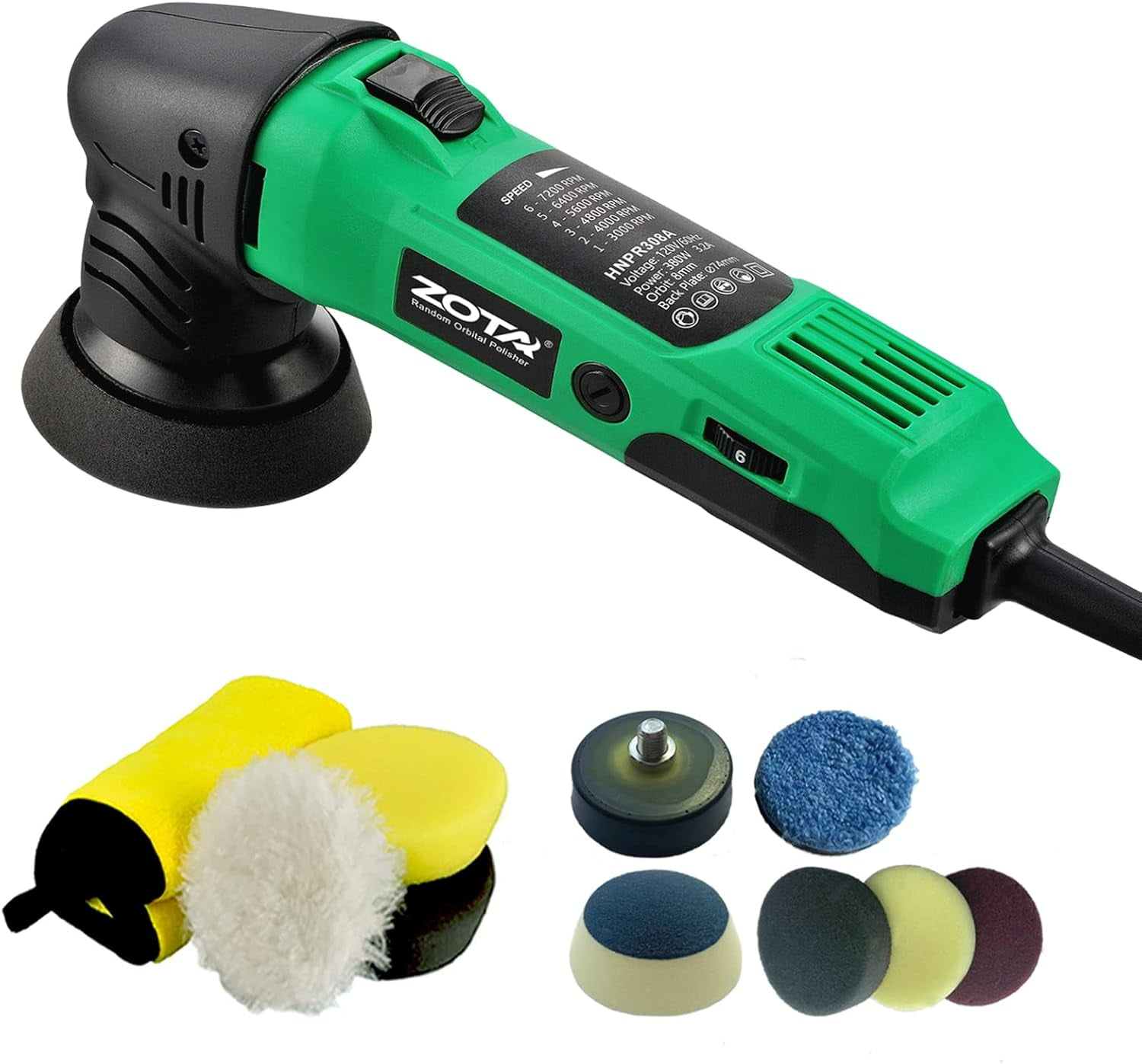 Mini Polisher, 2-inch/ 3inch Buffer Polisher with 8mm Random Orbital ...