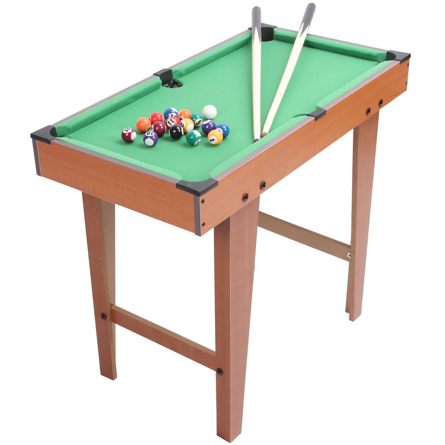 Mini Pool Table 27'' Billiard Game Set With 16 Balls, 2 Cue Sticks ...