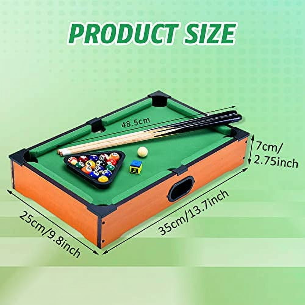 Mini Pool Table & Billiard Set | Small Billiards Balls, Pool Cues ...