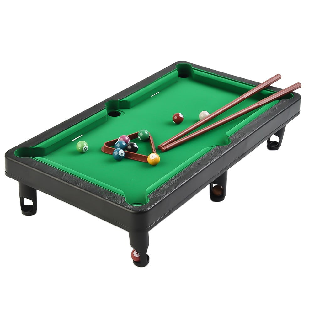 Mini Pool Table Tabletop Desktop Billiards Snooker Game with 2 Sticks ...