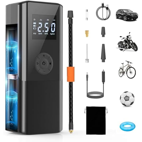 Mini Portable Air Compressor 150 PSI Rechargeable Electric Air Pump ...
