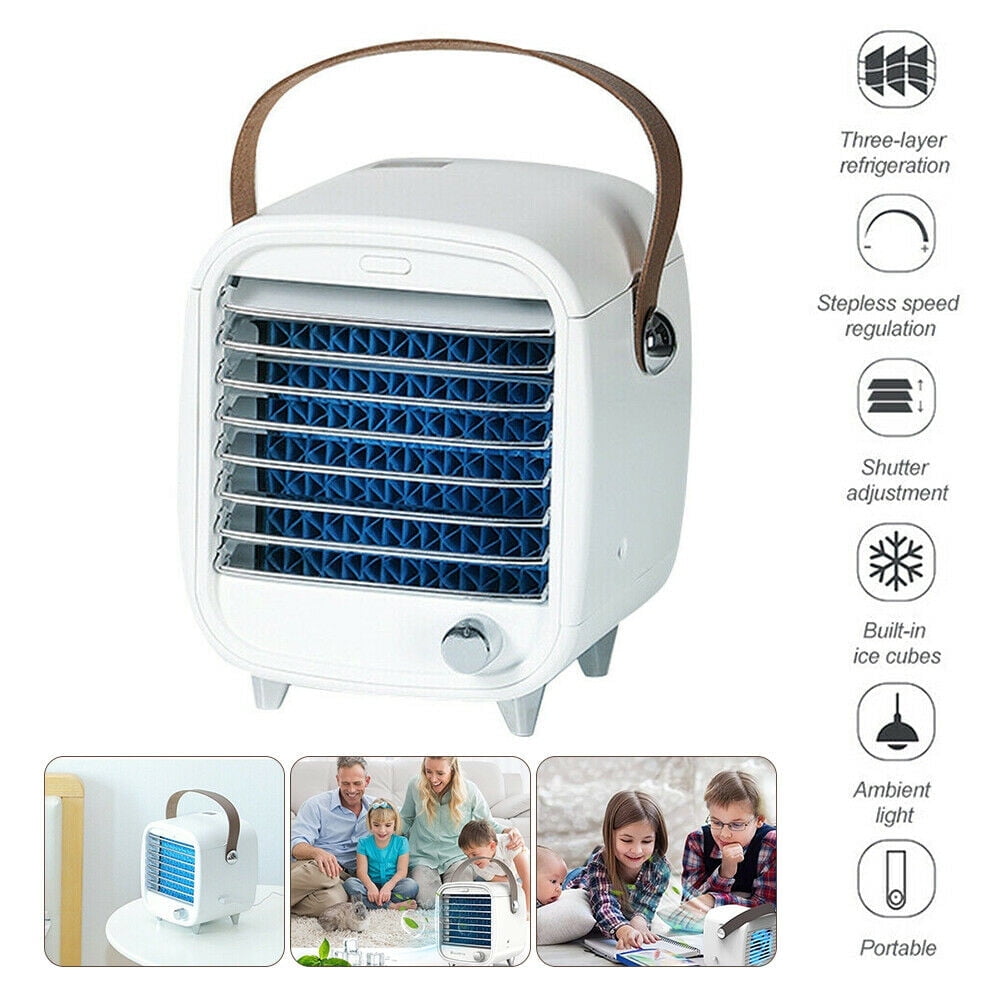 Mini Portable Air Conditioner Fan USB Desktop Built-in Ice Box Air ...