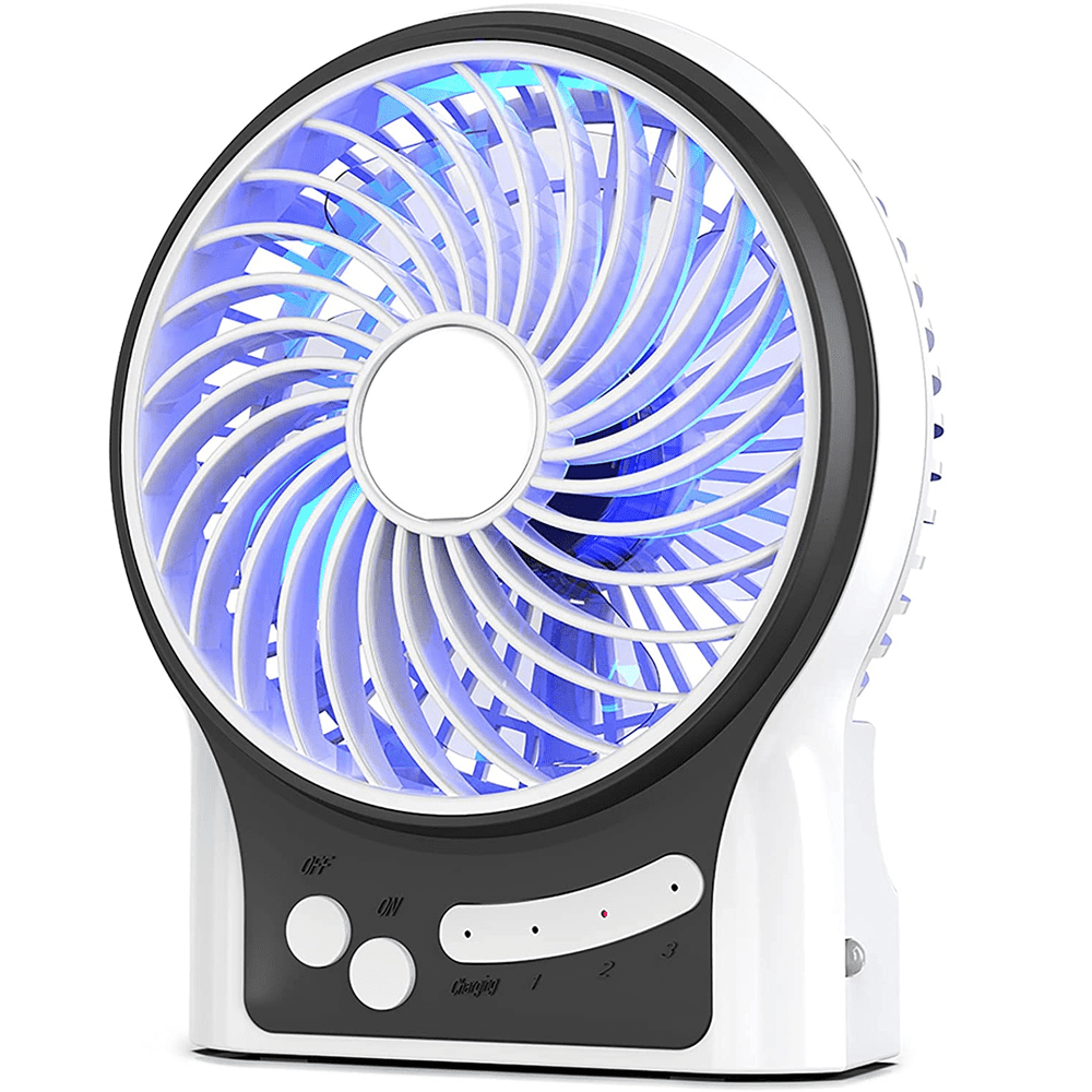 Mini Portable Battery Operated Desk Fan, Rechargeable & USB Powered ...