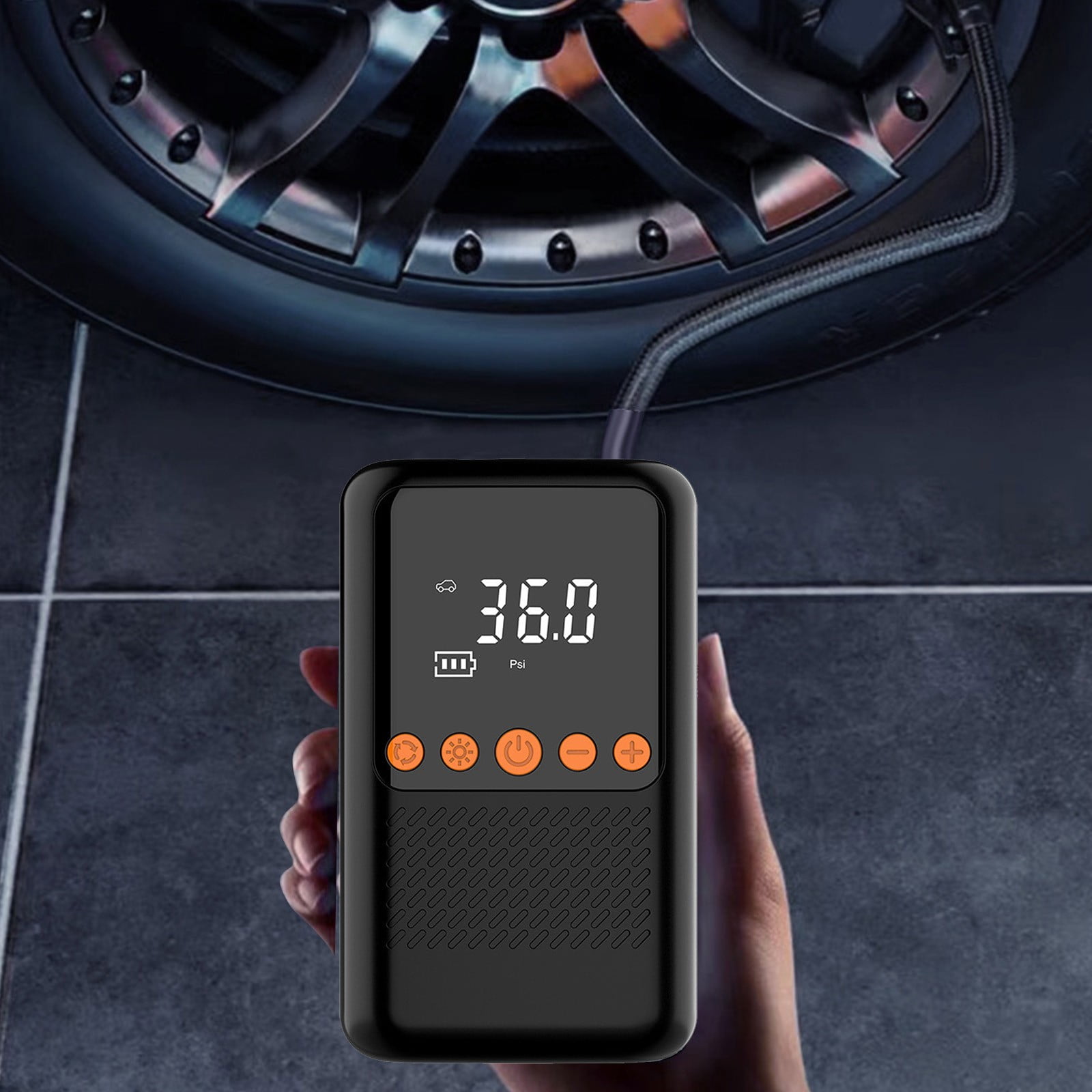 Mini Portable Car Tire Inflator Wireless Digital Display Air Compressor ...