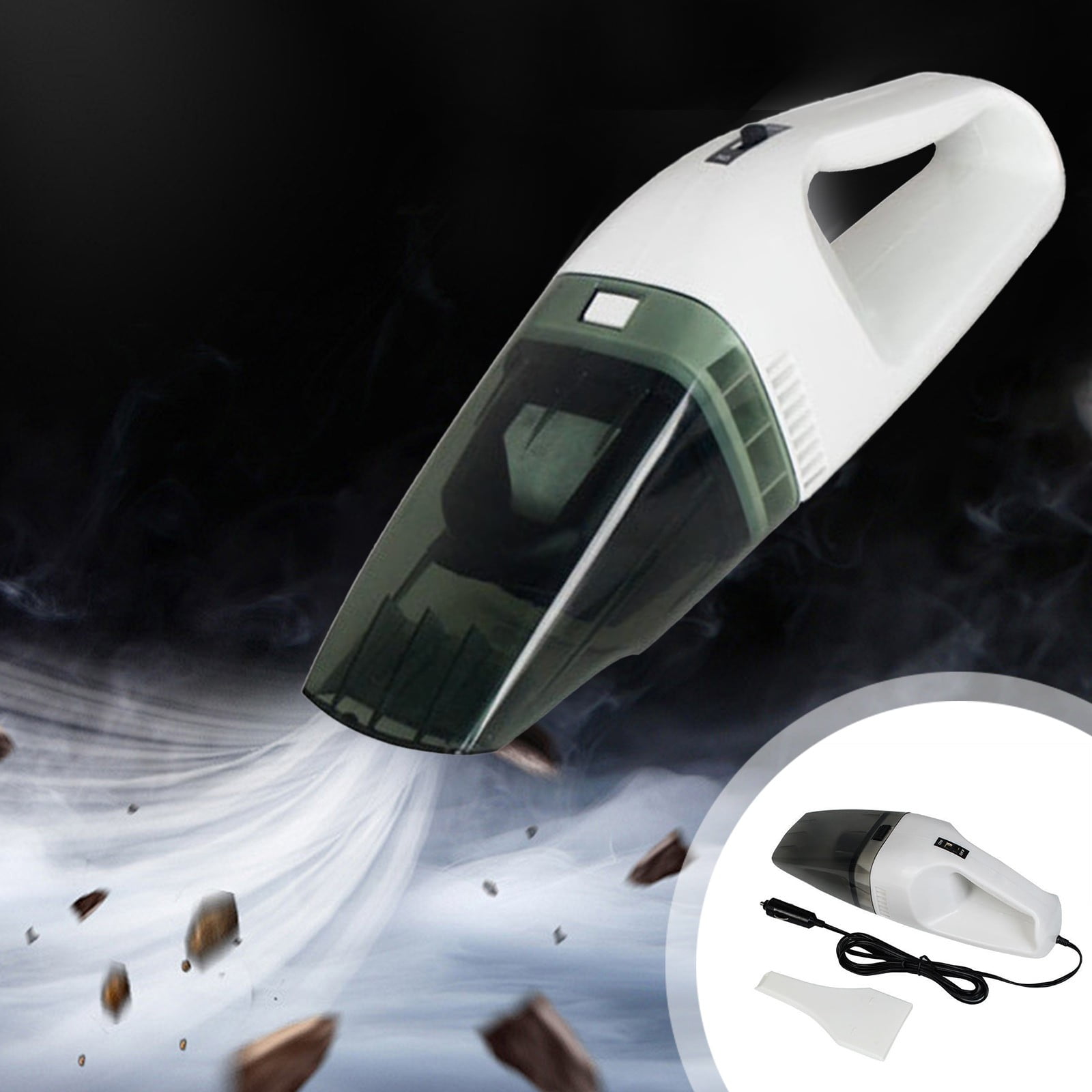 Mini Portable Car Vacuum, 120W Powerful Suction, 2-in-1 Wet Dry ...