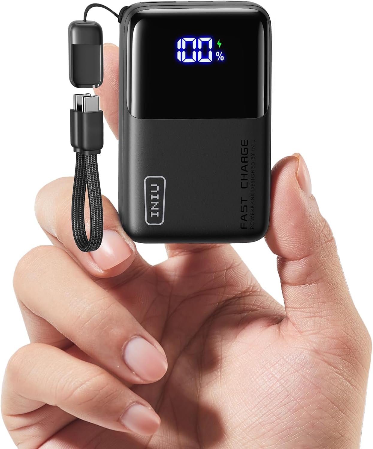 Mini Portable Charger, Small 45W PD Power Bank, 10000mAh USB C in&Out ...