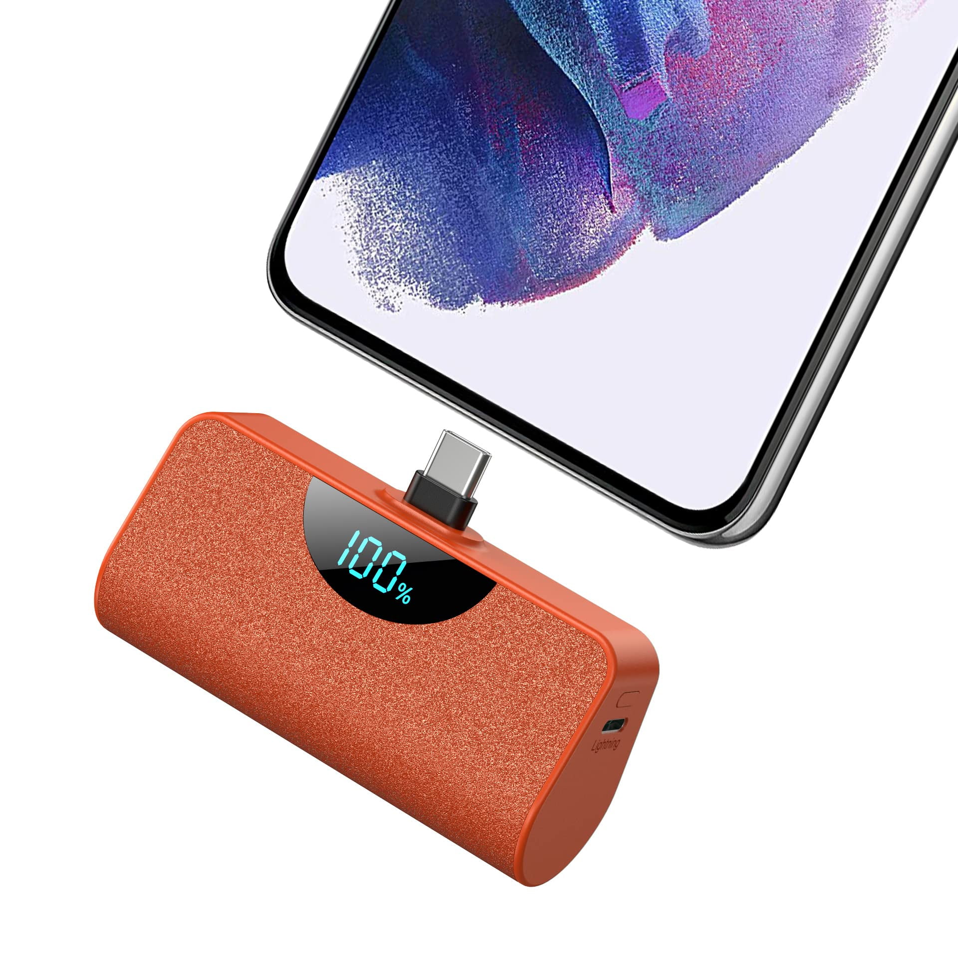 Mini Portable Charger USB-C Power Bank 5200mAh,Ultra Compact LCD ...