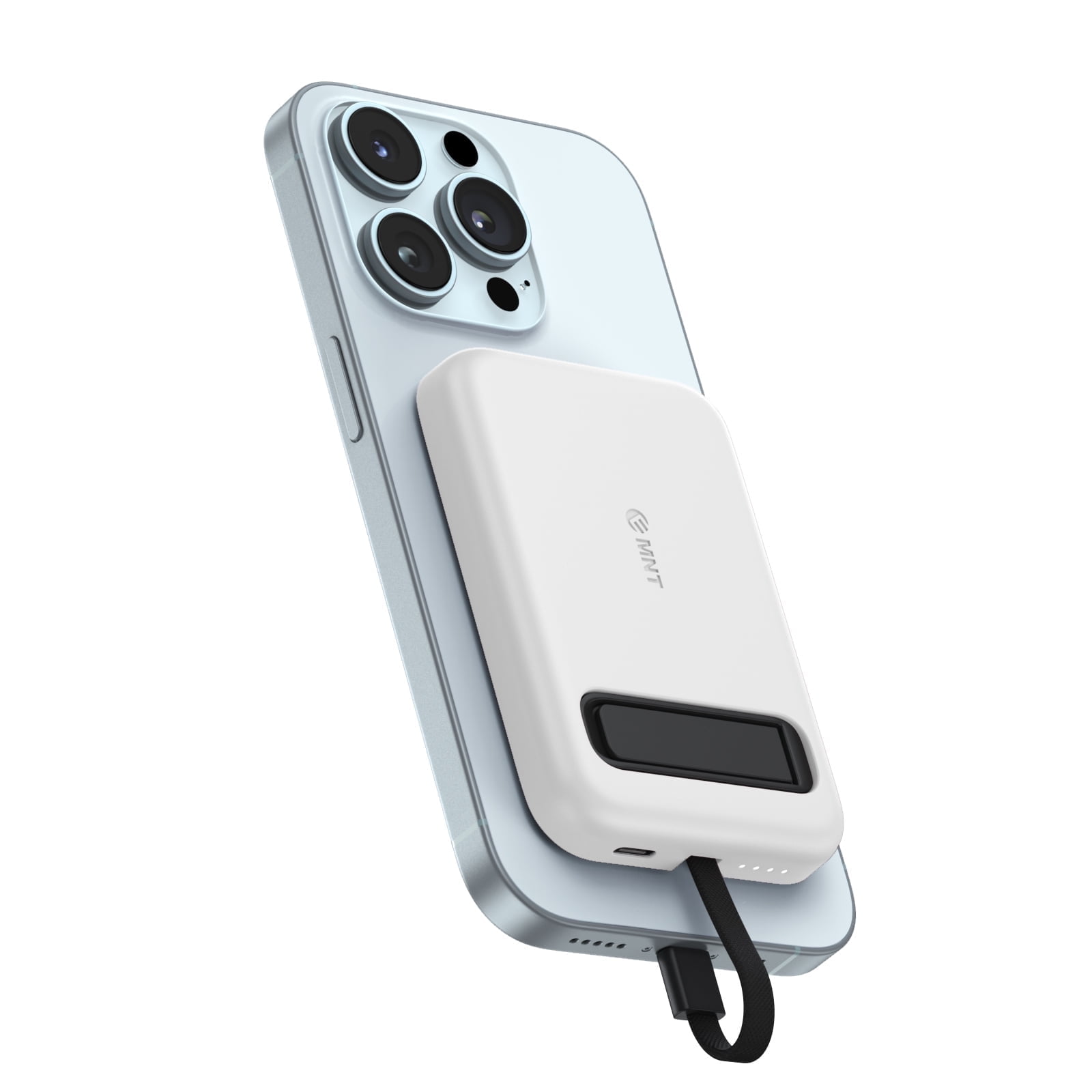 Mini Portable Charger for iPhone 5200Power Bank with Built-in Cable ...